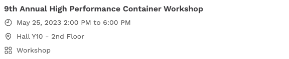 Hpcw High Performance Container Workshop Container In Hpc